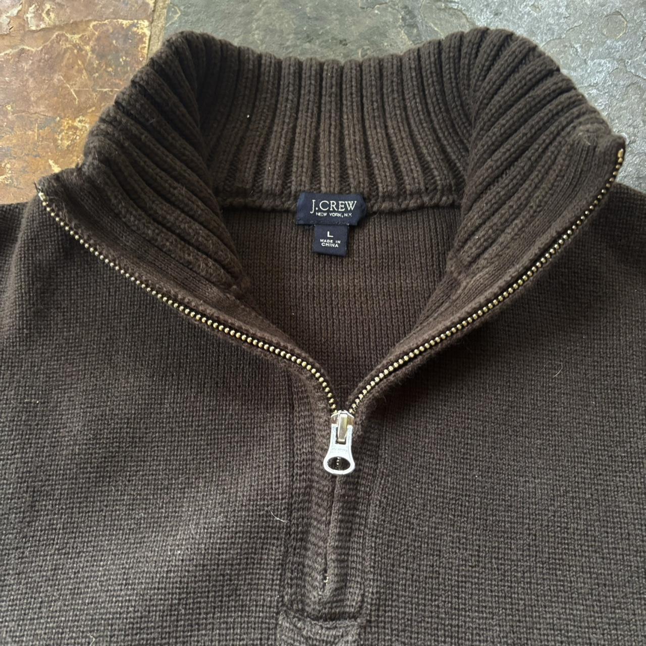 Brown J Crew quarter zip up sweater Perfect... - Depop