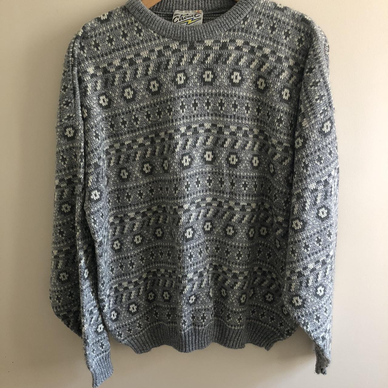 Vintage patterned jumper Large No returns so feel... - Depop