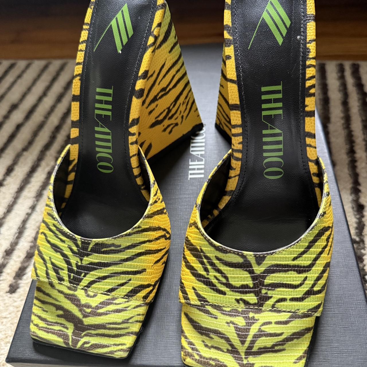 The Attico “Devon” yellow and black tiger print... | Depop