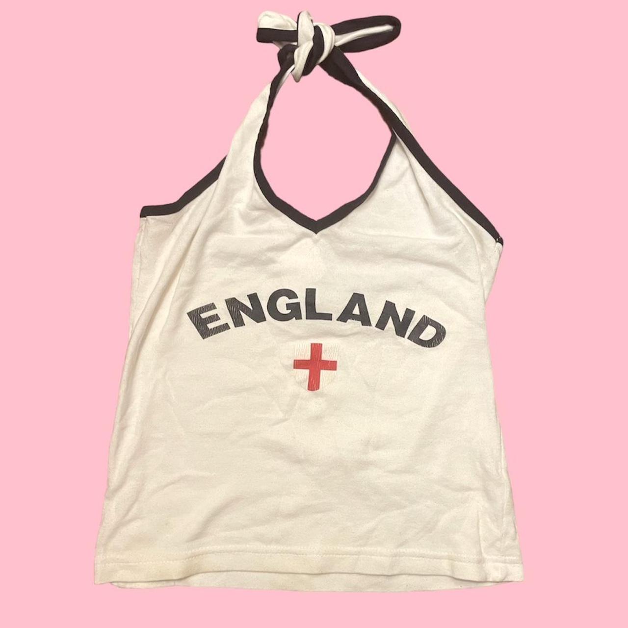 England crop top- halterneck💋 - item is 2nd hand so... - Depop