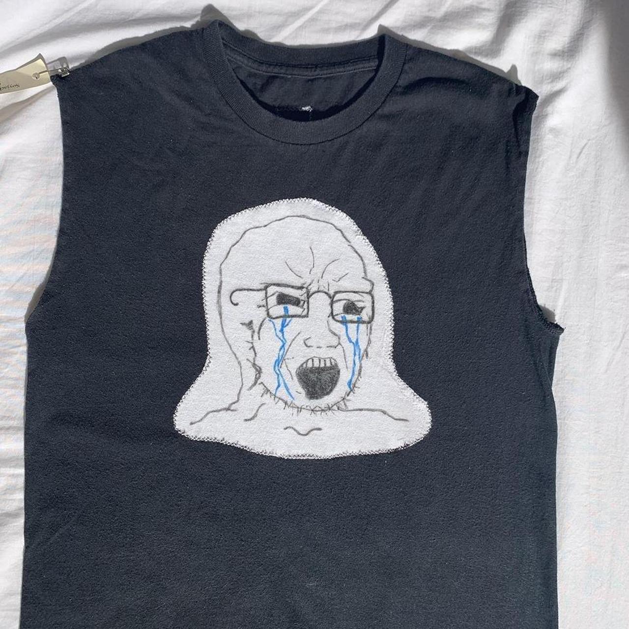 the soyjack shirt. price firm on handmade items.... - Depop