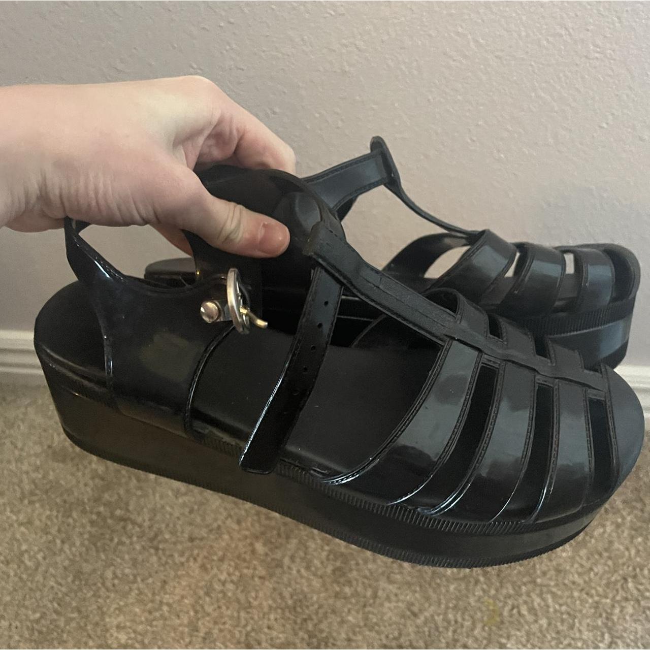 jelly platform sandals - size US 8 - worn a couple... - Depop
