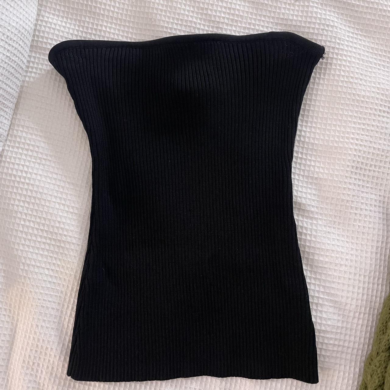 Dissh strapless top in black and taupe Size... - Depop