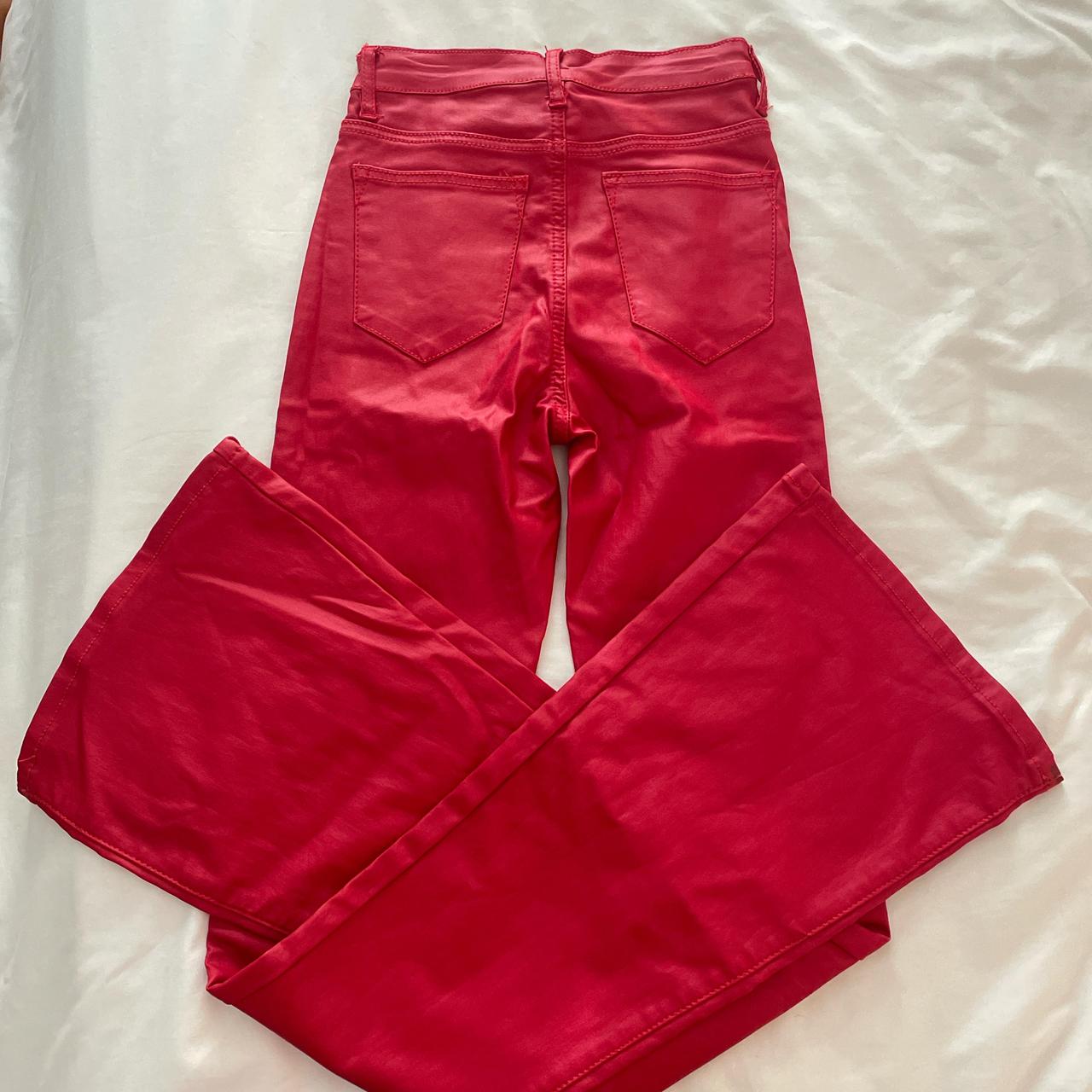 Edikted red leather pants. Size XS, perfect... - Depop