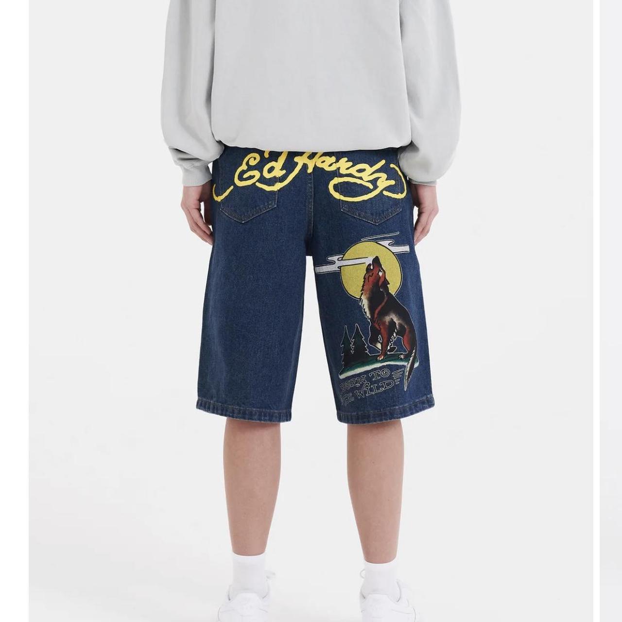 OFFICIAL ED HARDY JORTS !!! These bad boys don’t... - Depop