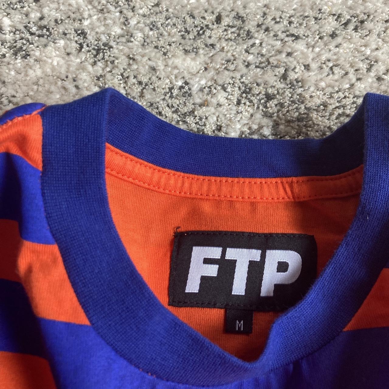 FTP Men's Orange and Blue T-shirt | Depop