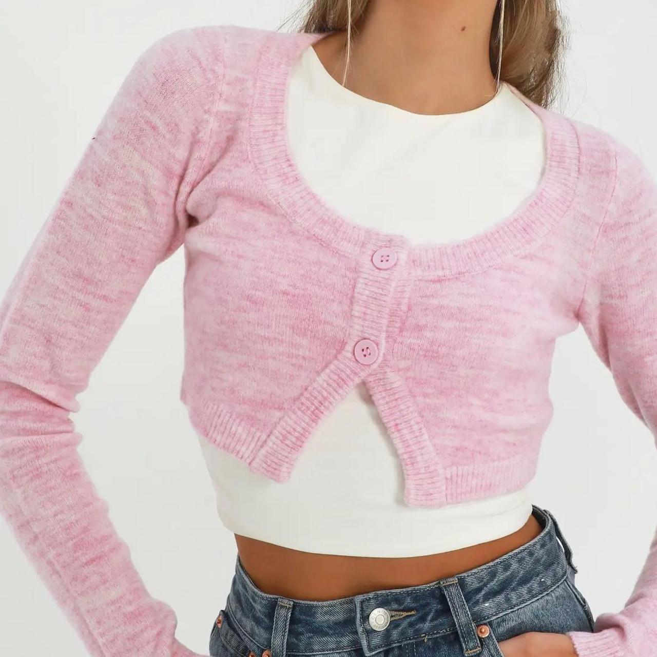 Glassons Knit Long Sleeve Cropped Cardigan Size... - Depop