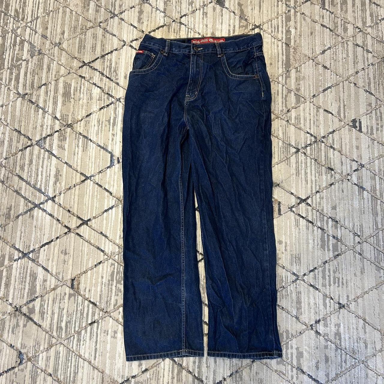 Y2K Ecko Foundry blue denim jeans size 36 x32 #ecko... - Depop