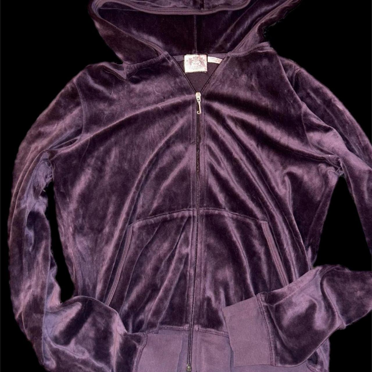 Dark purple juicy couture velour zip up 🍇... - Depop