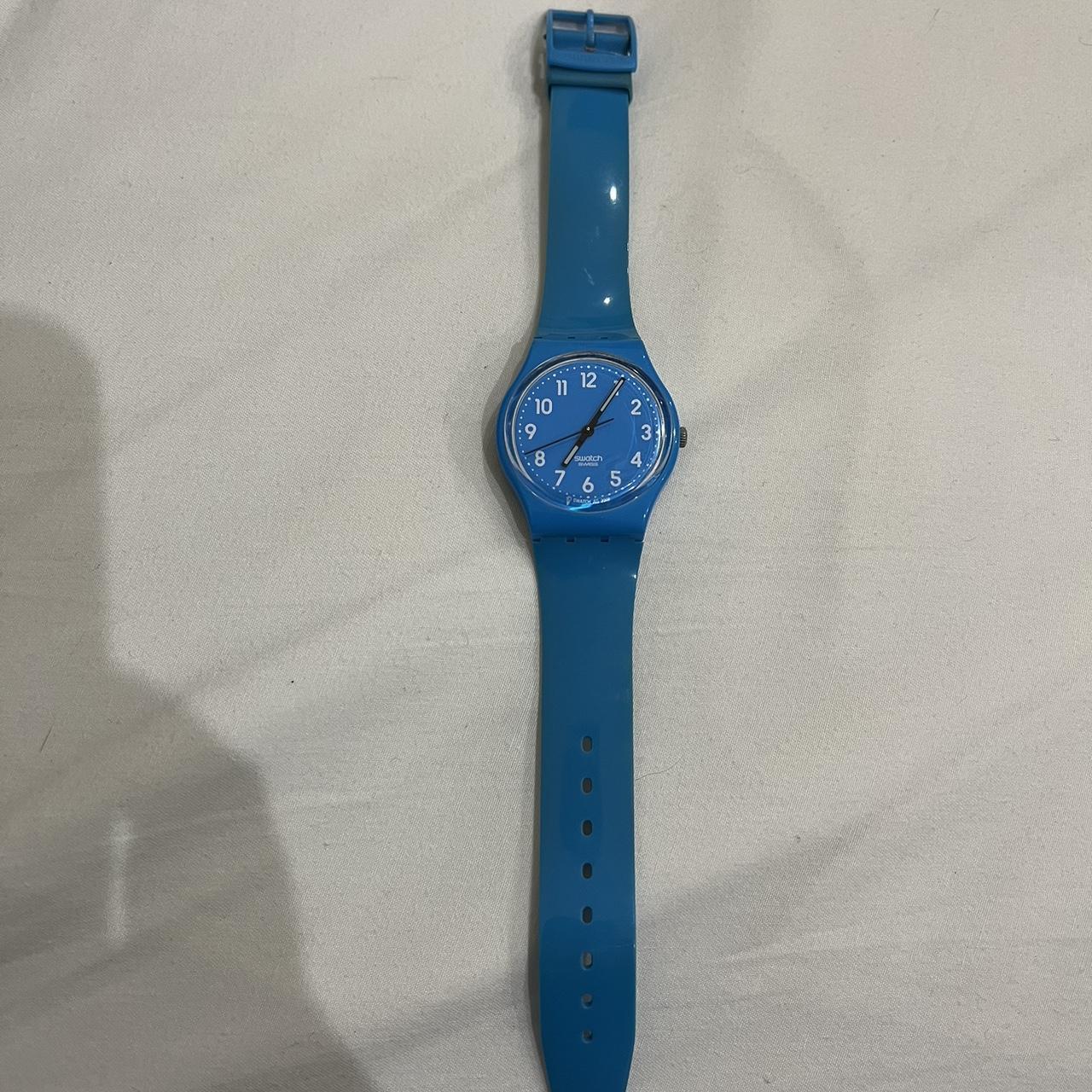 Swatch Women's Blue Watch | Depop