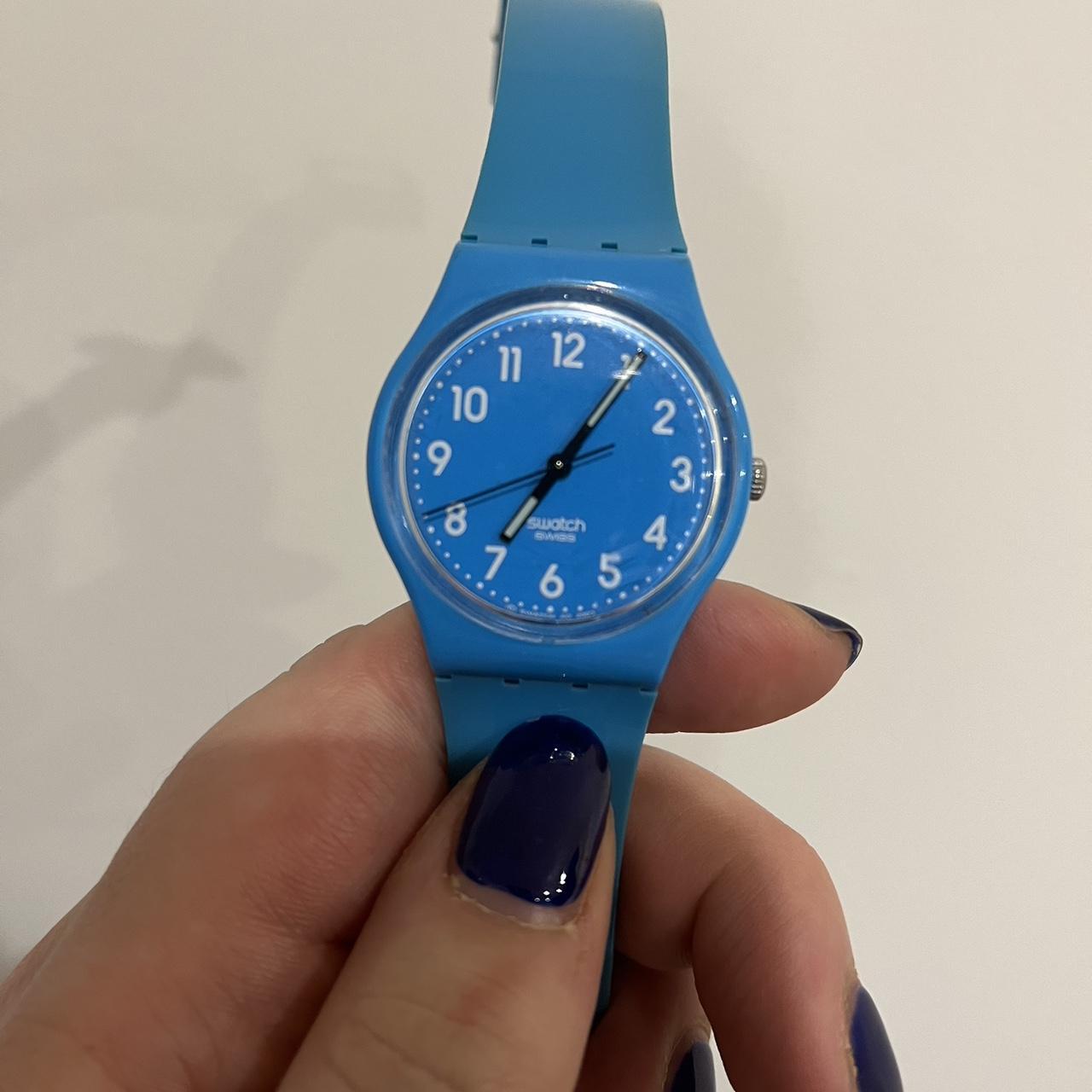 Swatch Women's Blue Watch | Depop