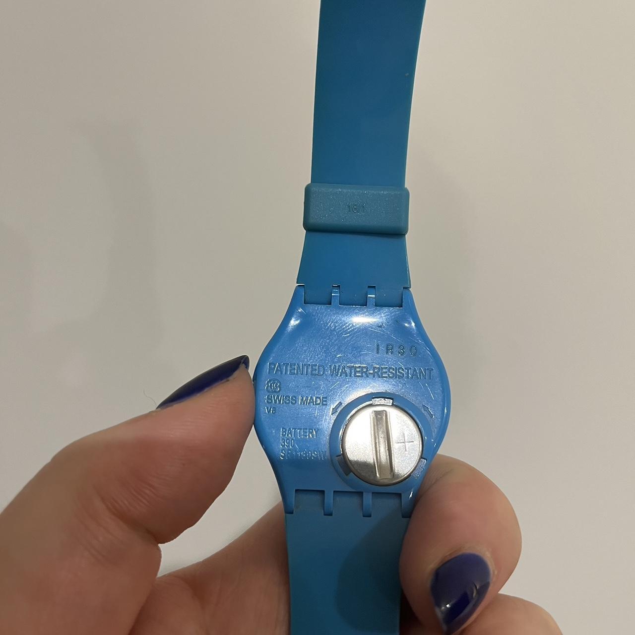 Swatch Women's Blue Watch | Depop