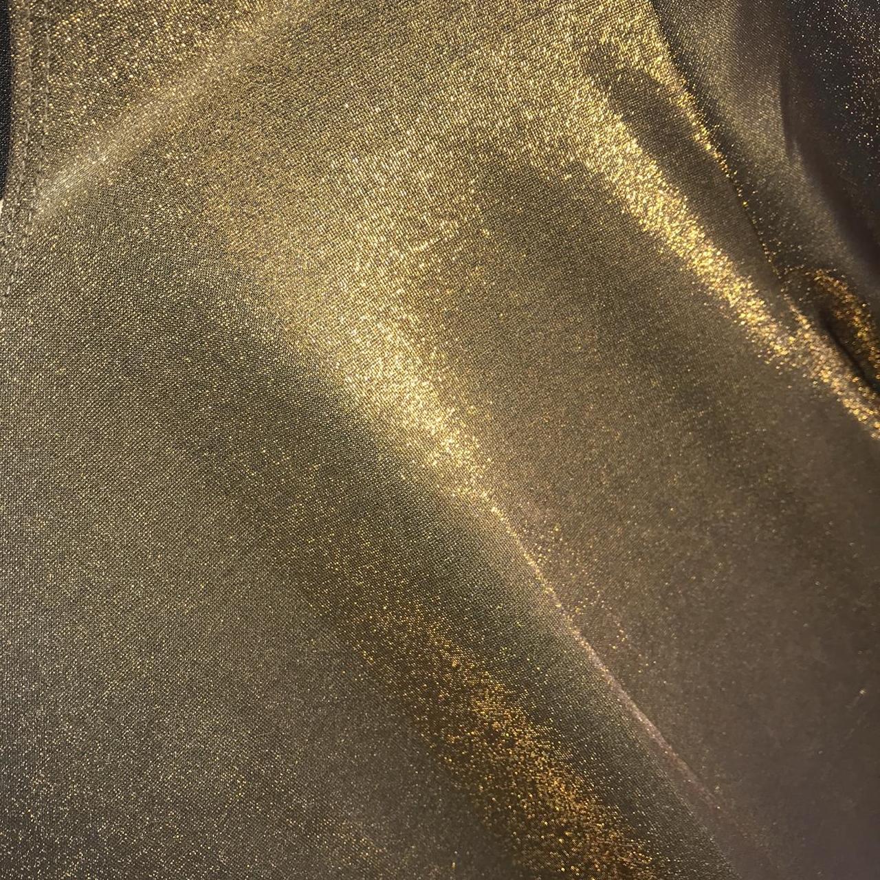 Metallic gold/ bronze mesh long sleeved top Size S... - Depop