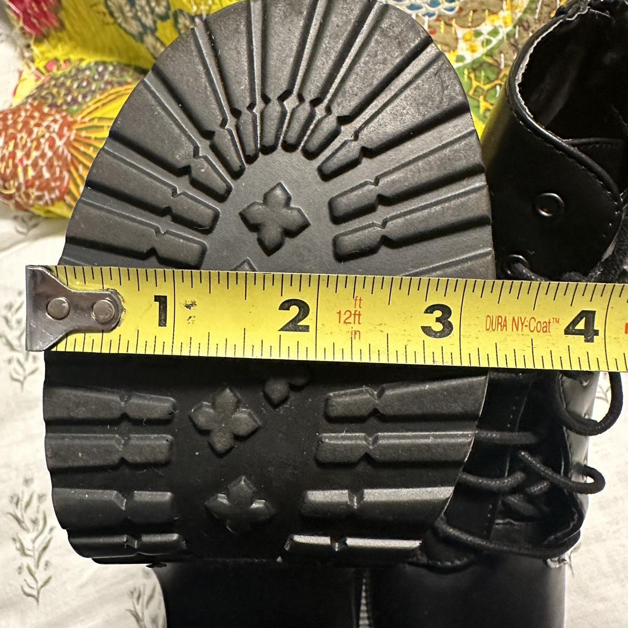 NYLA Platform Boots size 7. The black faux leather... - Depop