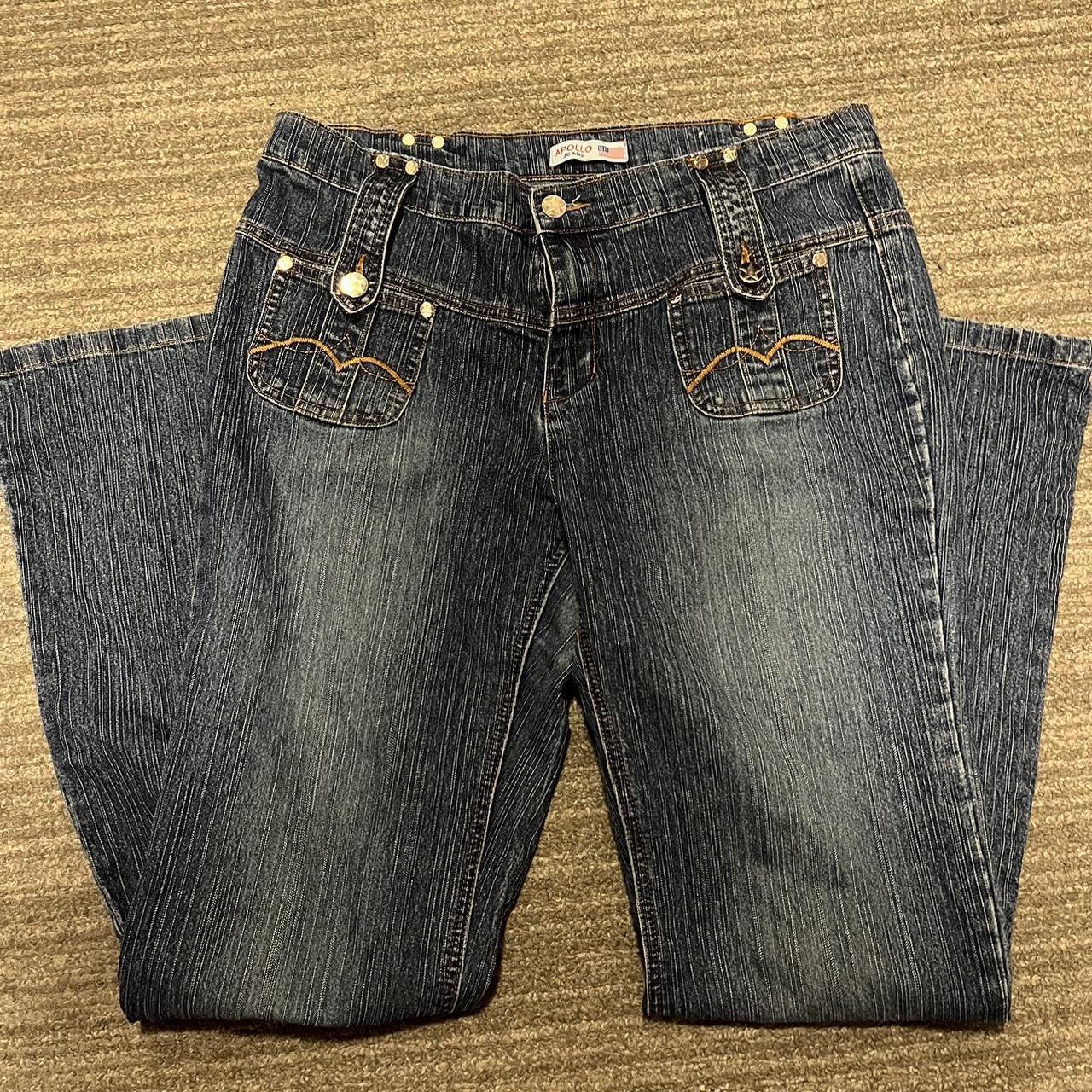 Repop the cutest y2k Apollo jeans, with star buttons... - Depop