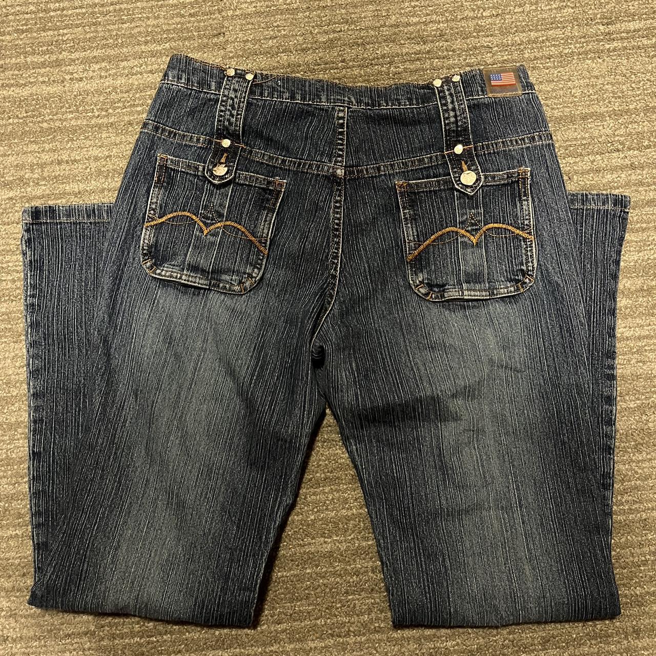 Repop the cutest y2k Apollo jeans, with star buttons... - Depop