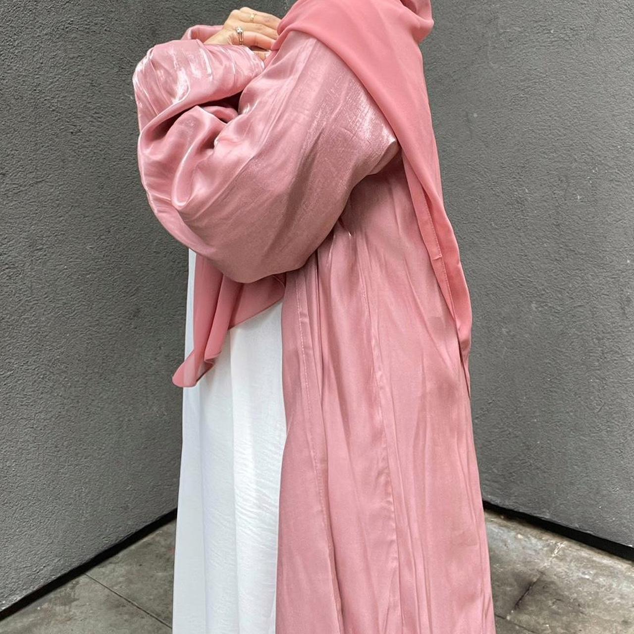 Pink shimmery abaya and hijab set🌷 Size 50 • Brand... - Depop
