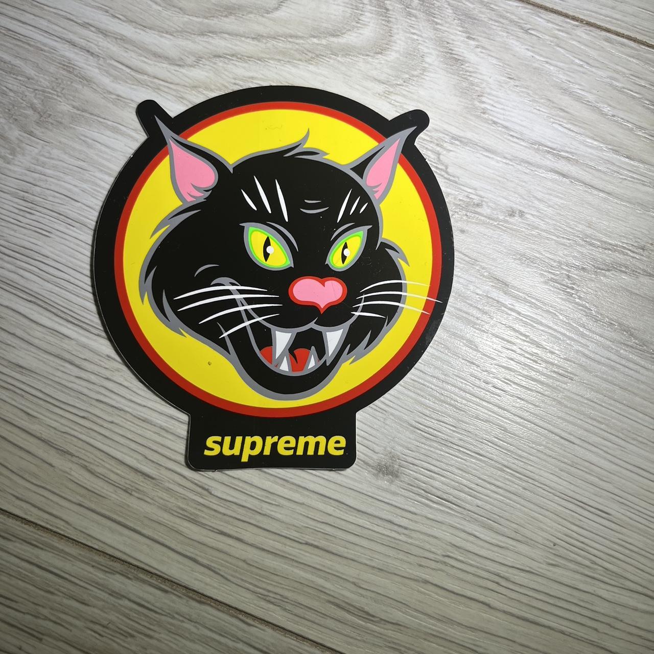 Supreme Black Cat Sticker - Depop