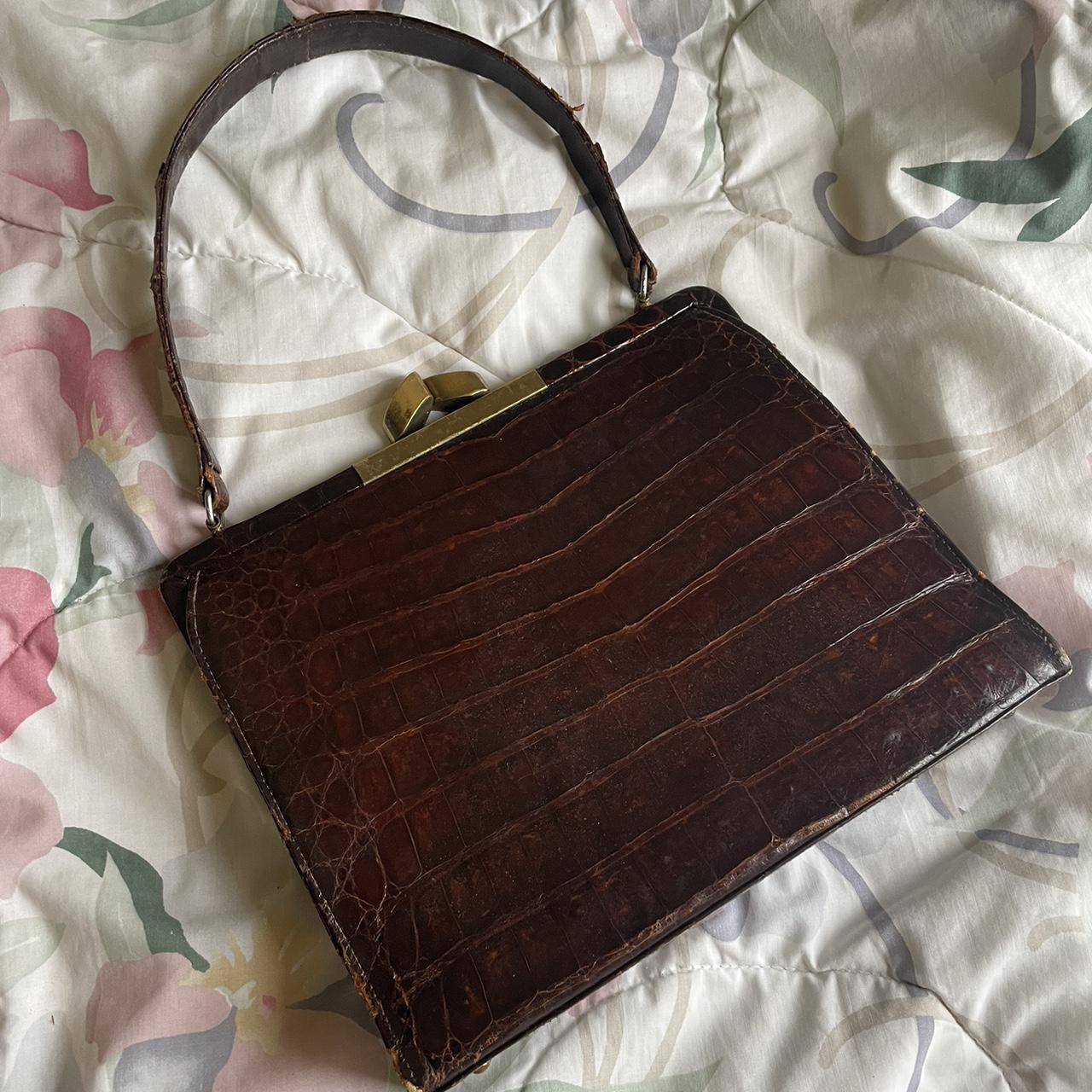Vintage Deitsch 40s/50s brown alligator purse. In... - Depop