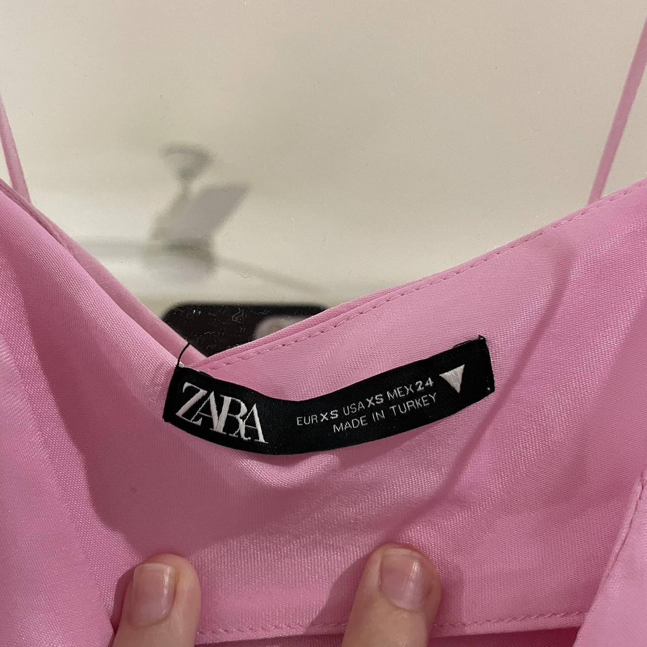 Pink Zara dress. XS. Never worn soooo cute. - Depop