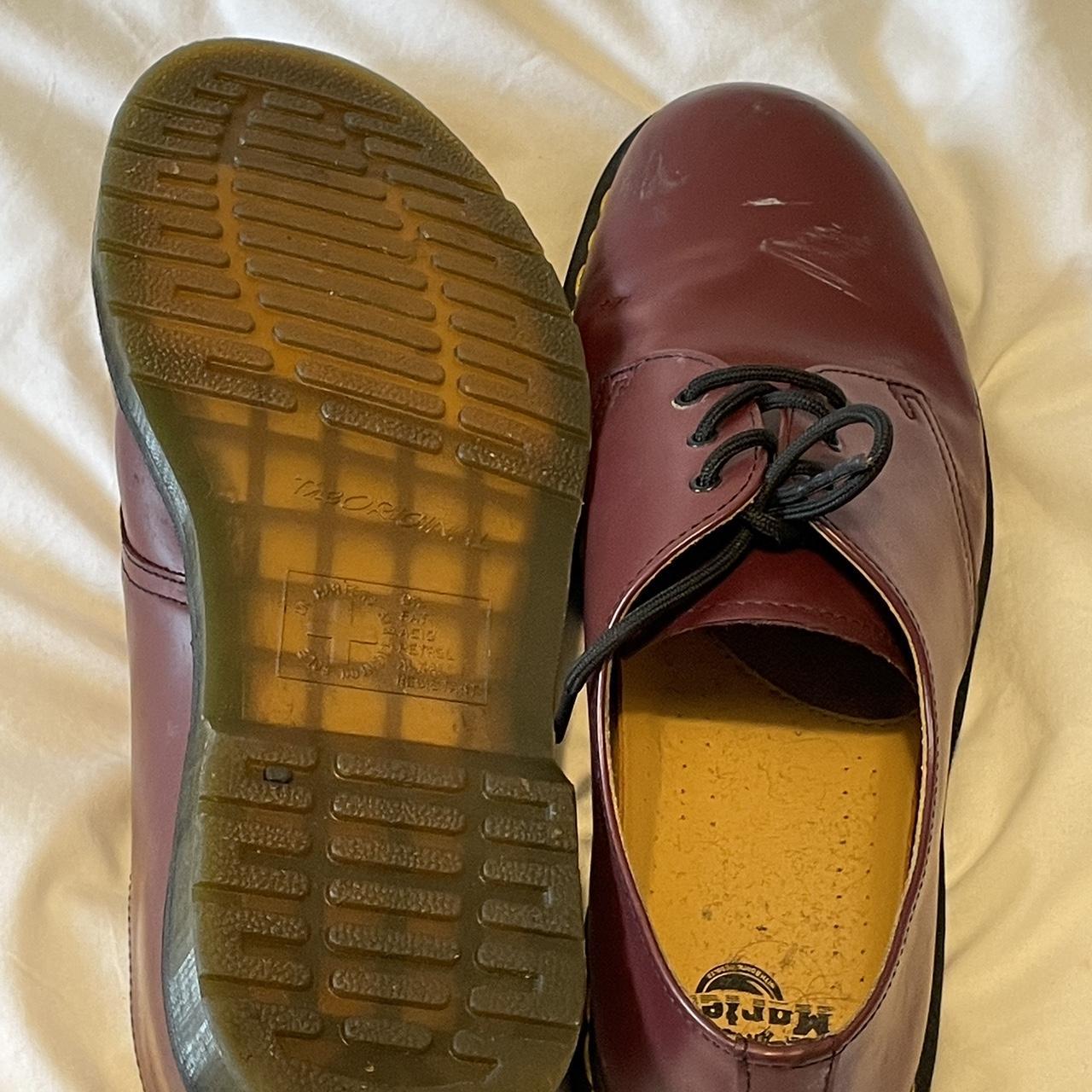 Dr Martens deep red shoes size 10 Small scuffs as... - Depop
