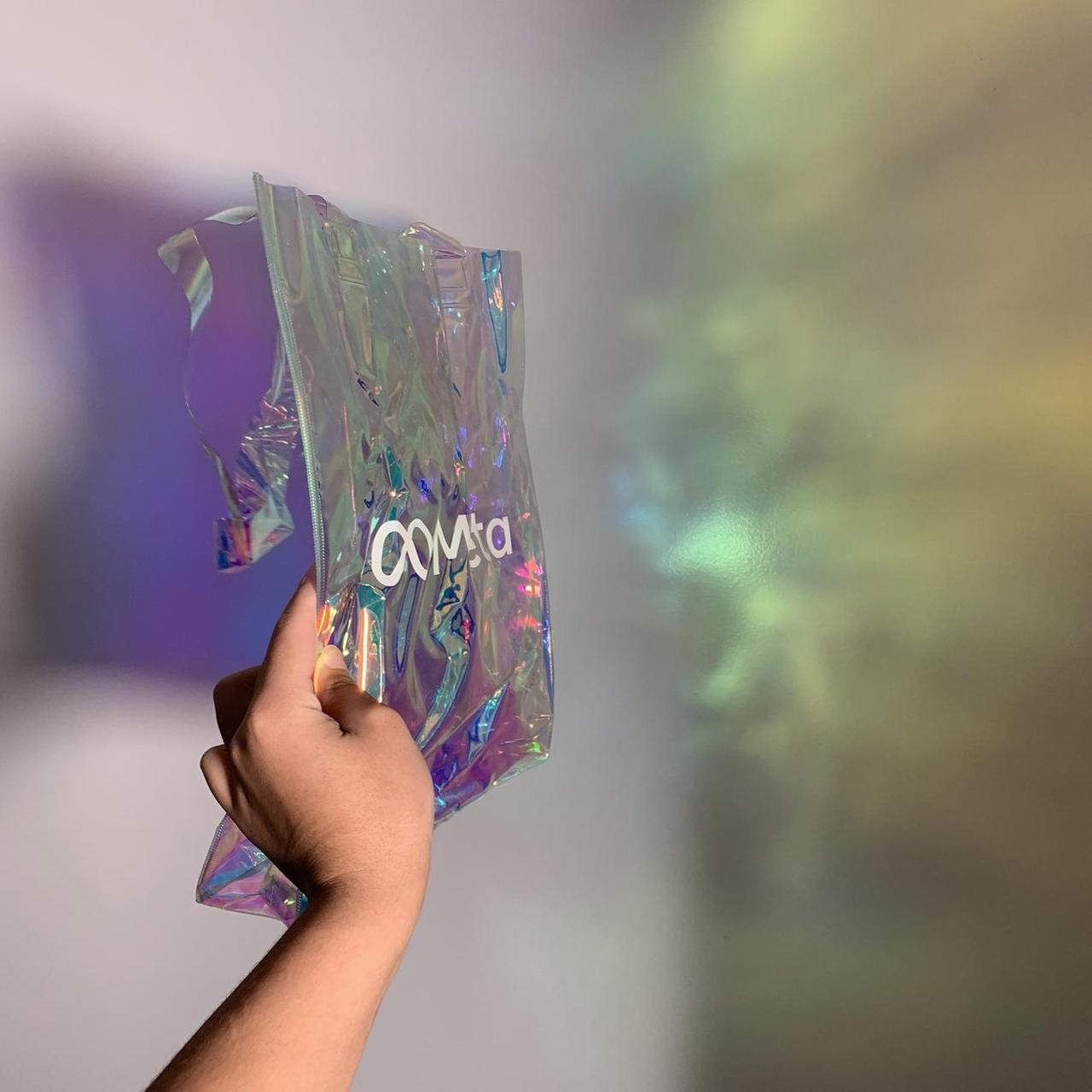 META holographic tote bag - Depop