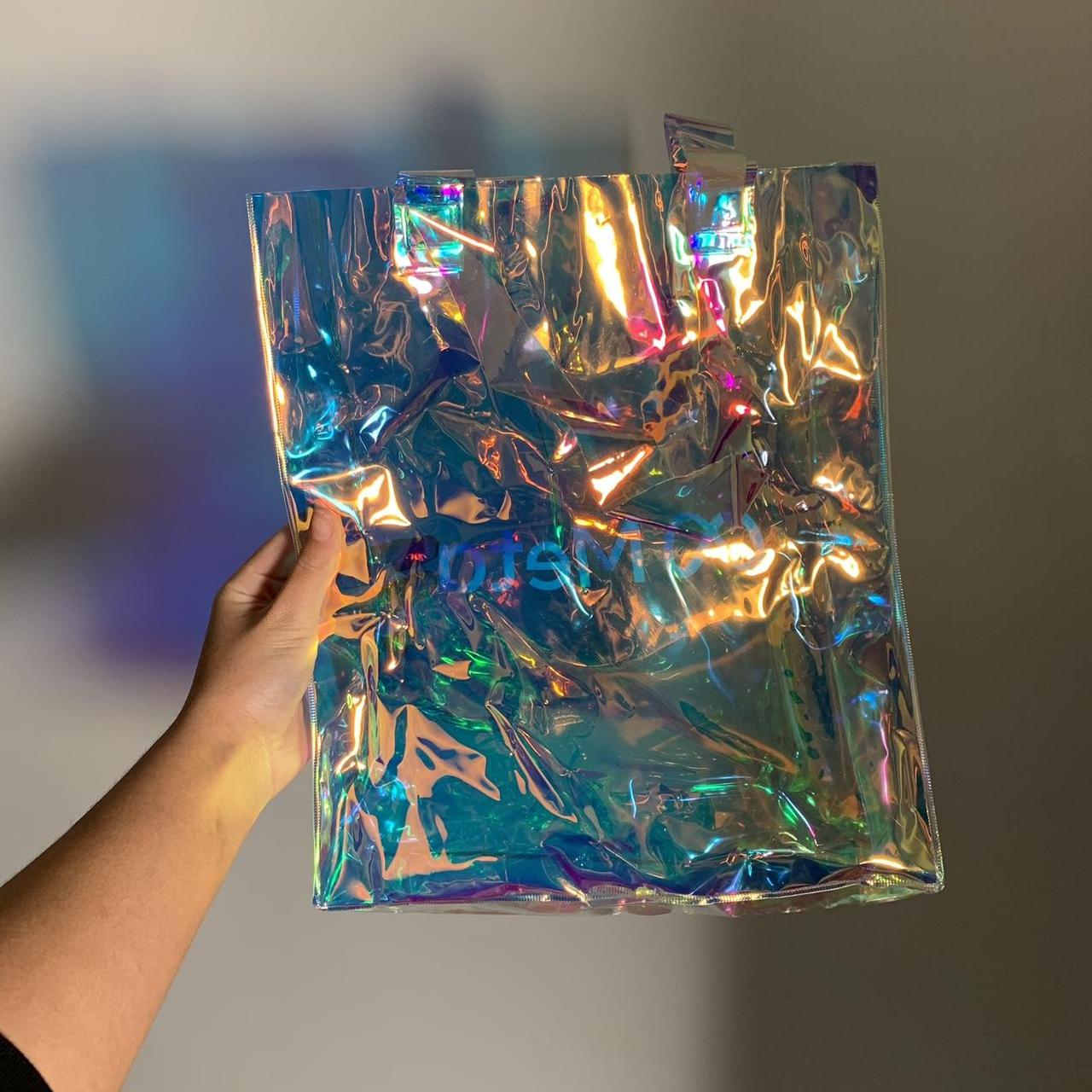 META holographic tote bag - Depop