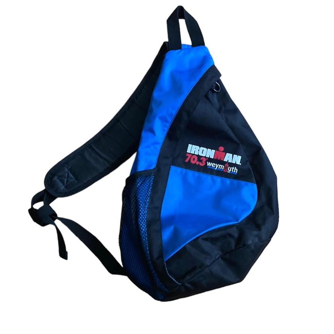 Vintage Y2K sling bag shoulder bag backpack blue... - Depop