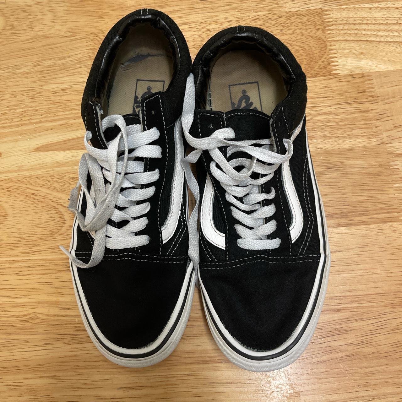 Classic black canvas Vans size 7 Unisex Great used... - Depop