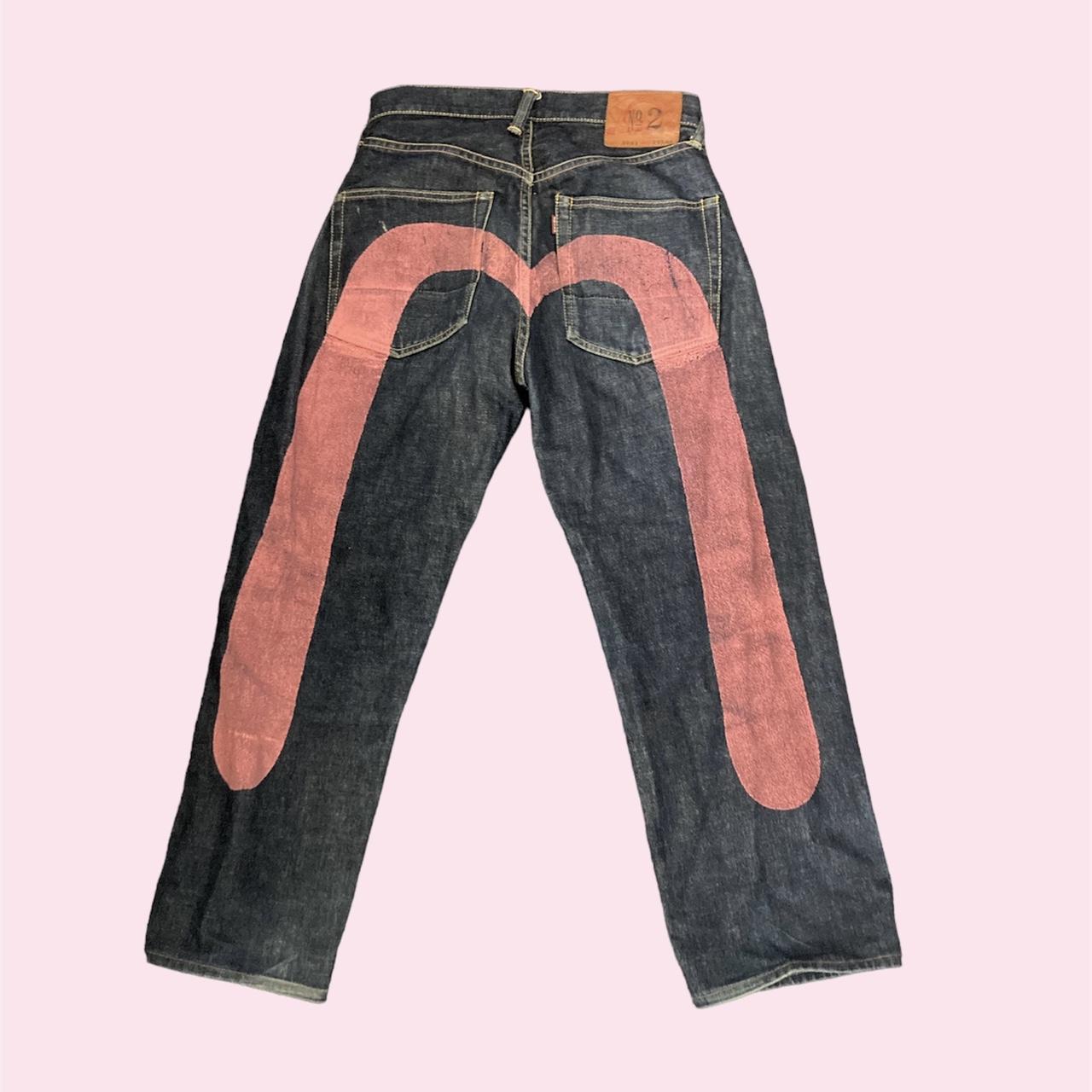 🪷Gorgeous pink Evisu jeans 🪩Worn a few times,... - Depop