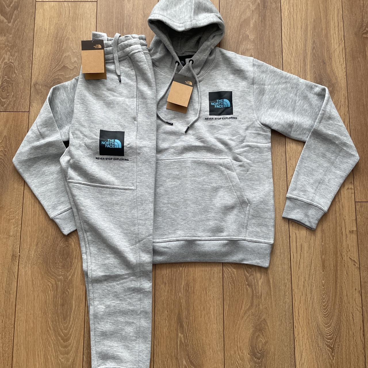 The north face box tracksuit Grey Regular fit... | Depop