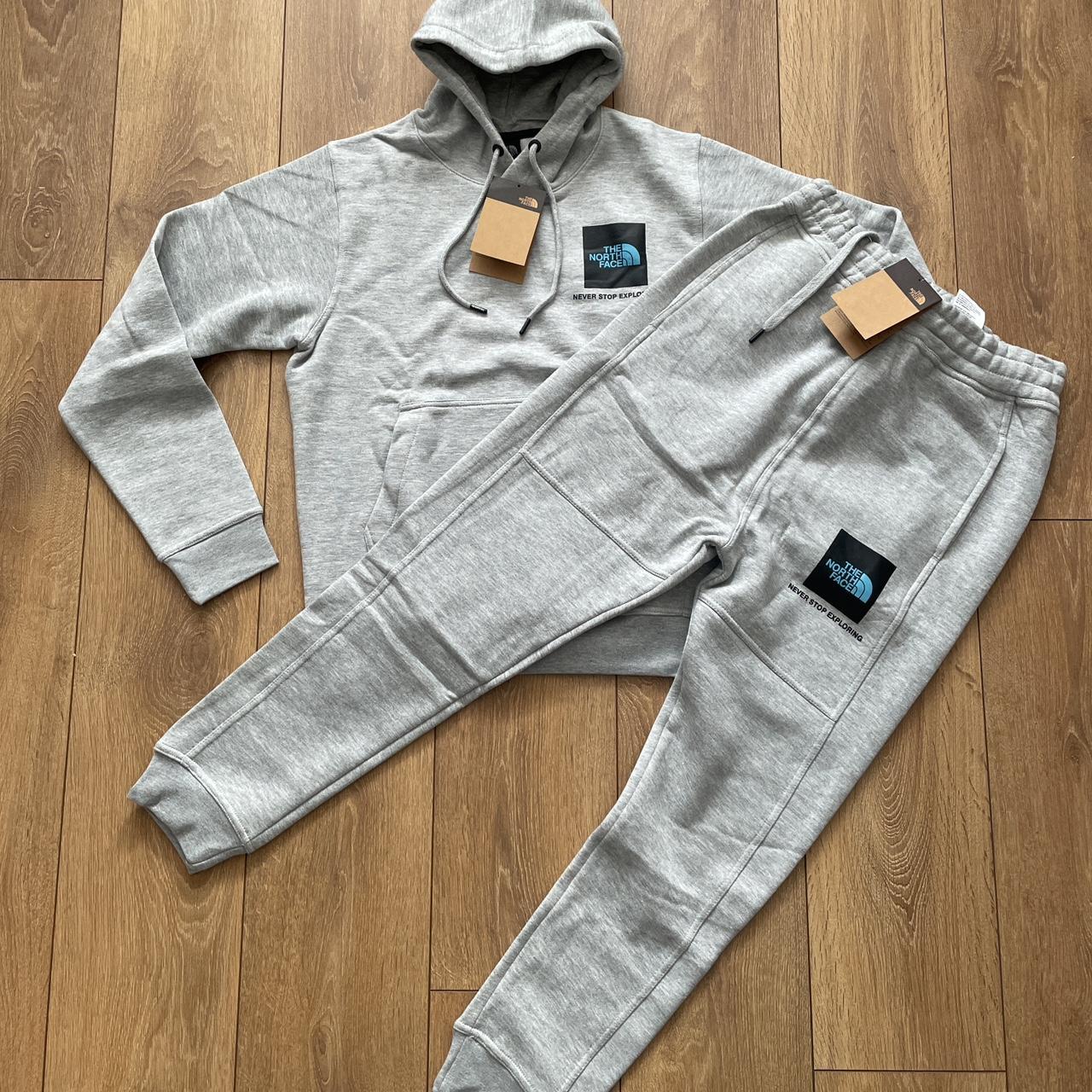 The north face box tracksuit Grey Regular fit... | Depop
