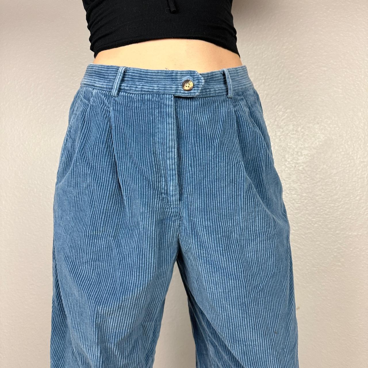 Vintage high waisted blue jumbo cords corduroy baggy... - Depop