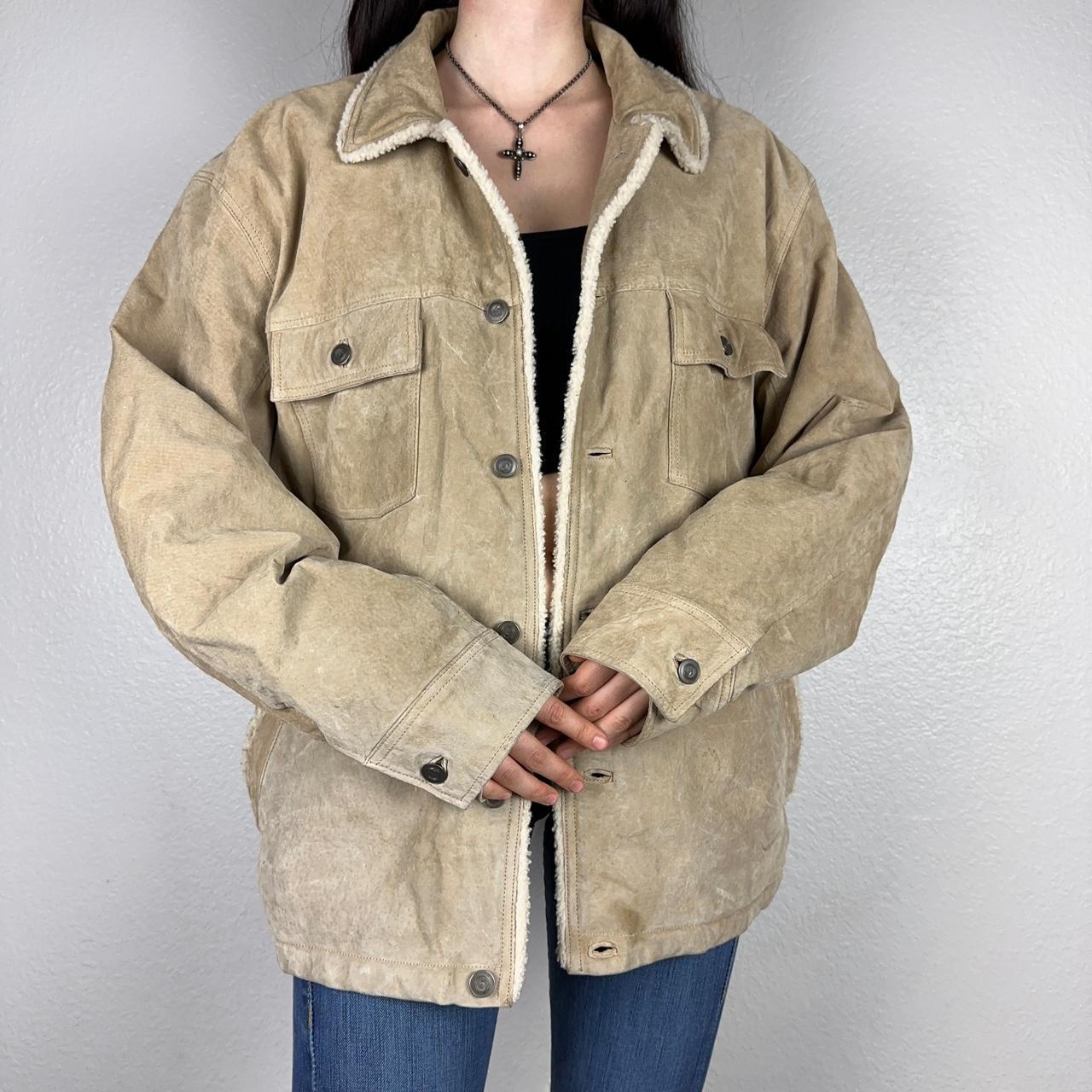 Women's Cream and Tan Jacket | Depop