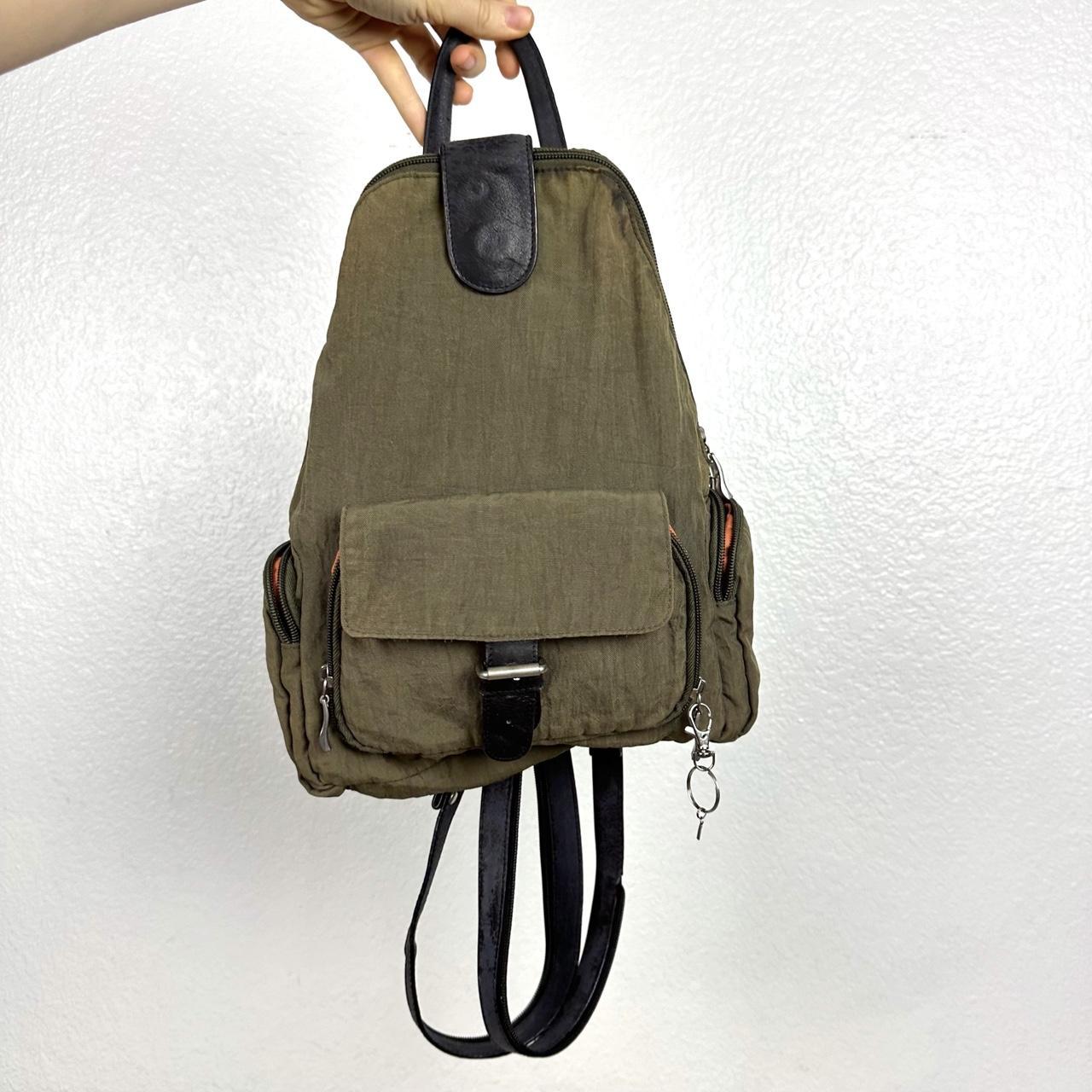 Vintage y2k khaki green backpack Dimensions of bag... - Depop