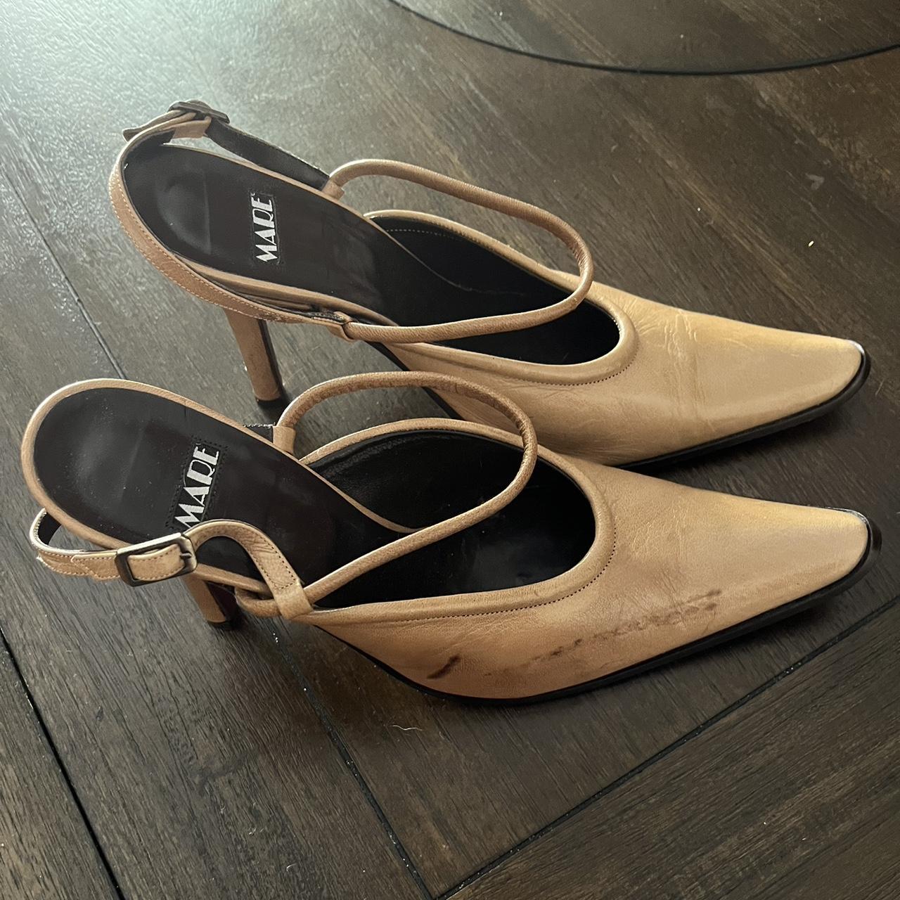 Rare Italian MARE leather mules Size 40 (be aware... - Depop
