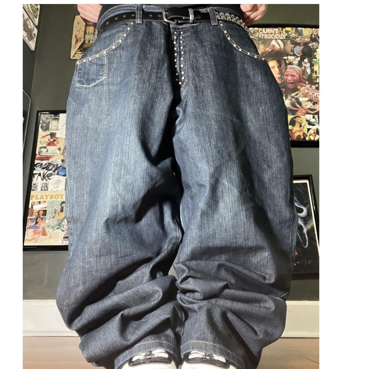 Cybery2k baggy grunge skater jeans Affliction style... - Depop