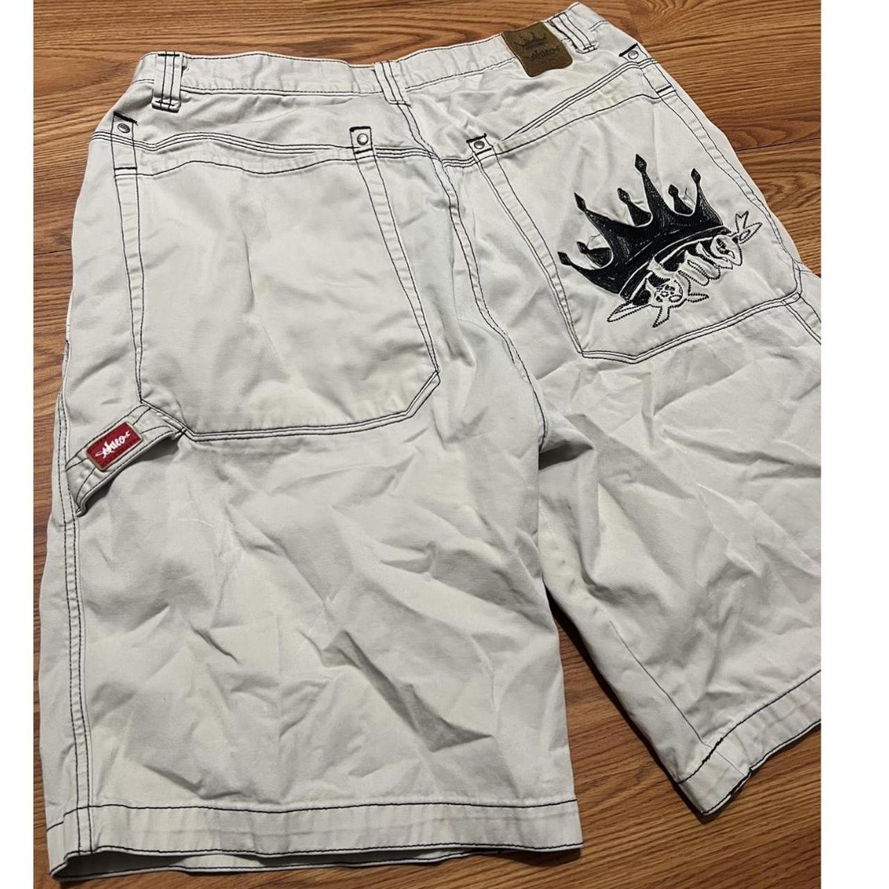 Jnco shorts Embroidered back pocket with spell out... - Depop