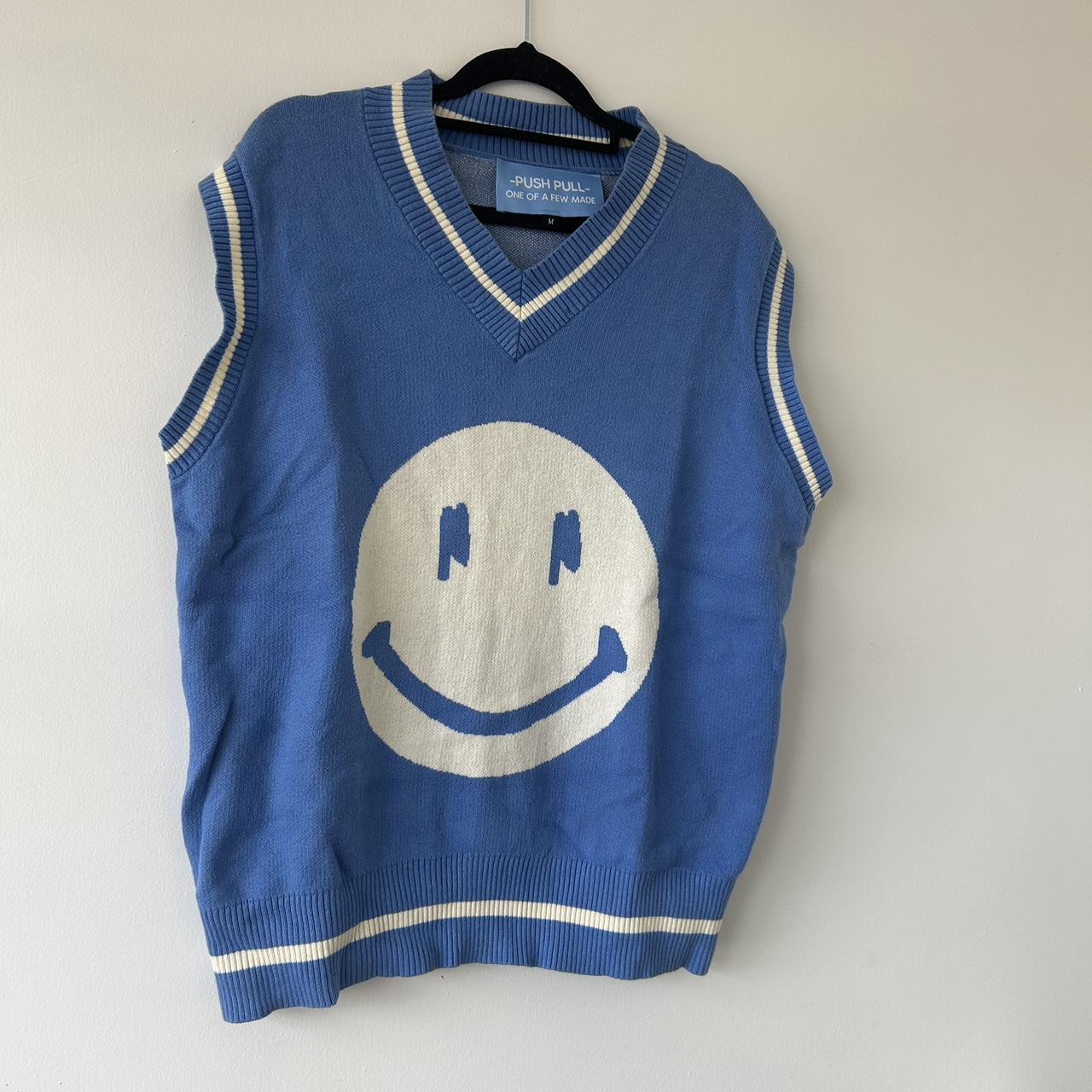 PUSH PULL BLUE KNIT VEST NEVER WORN SIZE M | Depop