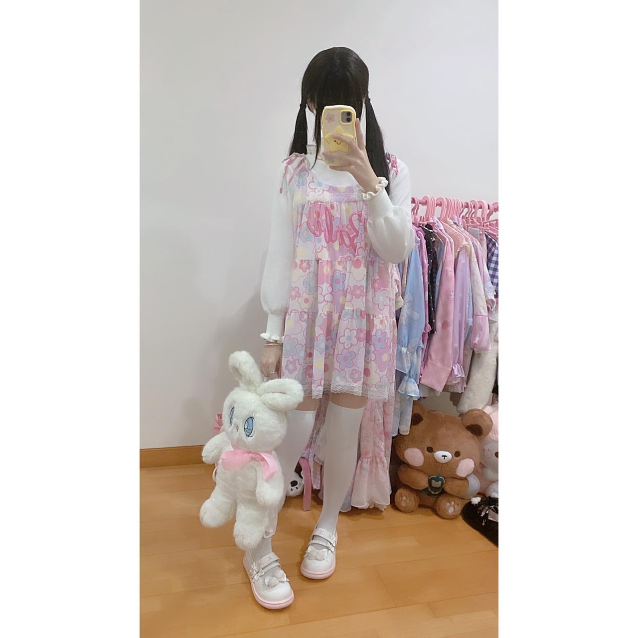 Two Straps Dress Loose Fit ʕ•ᴥ•ʔ Barbie Floral... | Depop