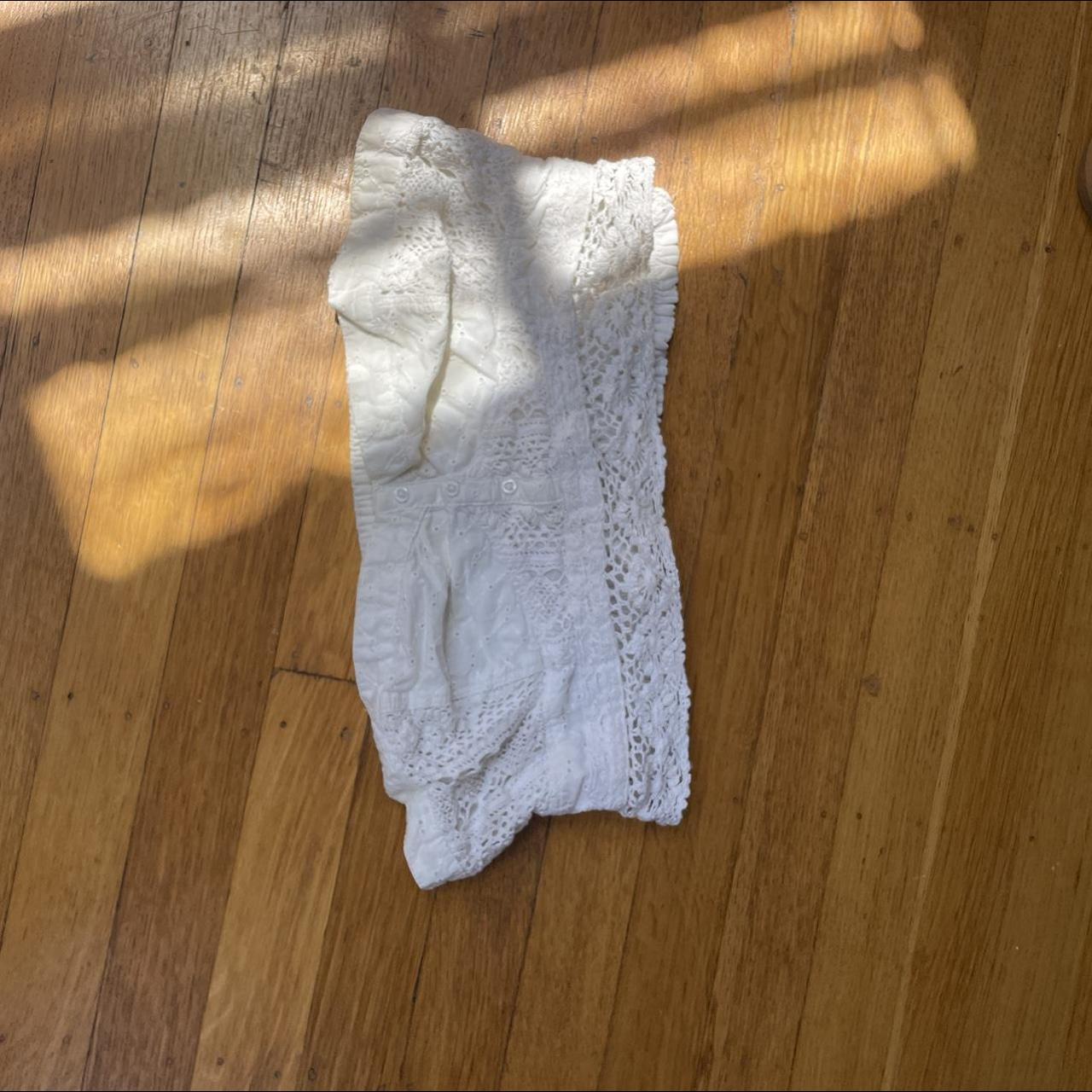 absolutely darling vintage white lace drop top with... - Depop