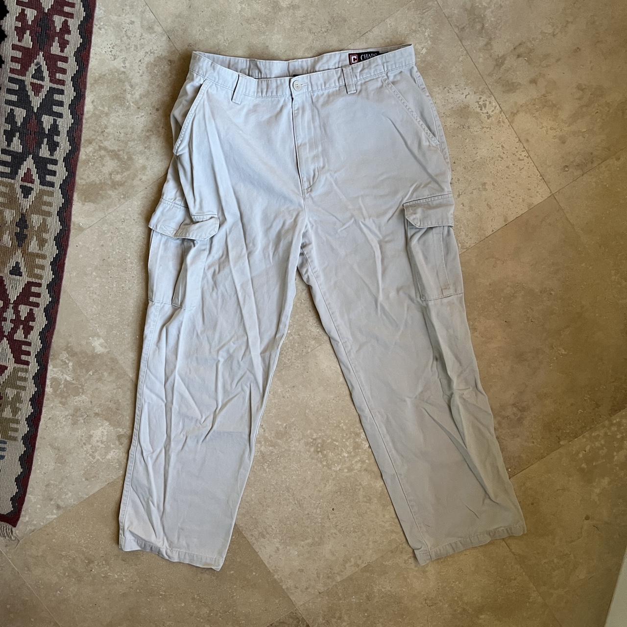 Chaps Men's Grey and White Trousers | Depop