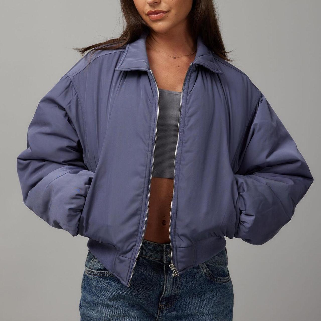 Factorie Issy Crop Utility Bomber Jacket in colour... - Depop