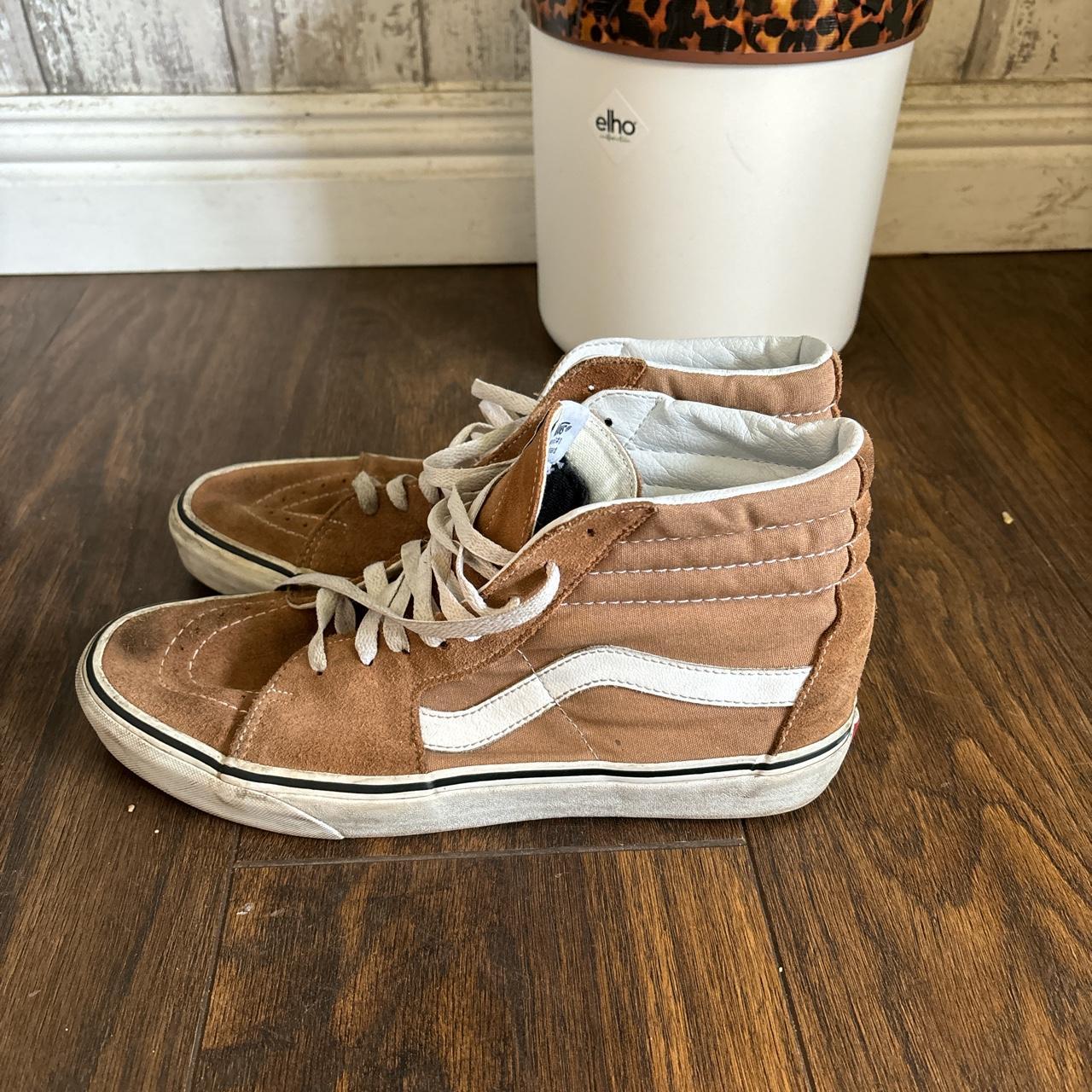 Size 11 Tan Vans, could do with a clean up hence the... - Depop