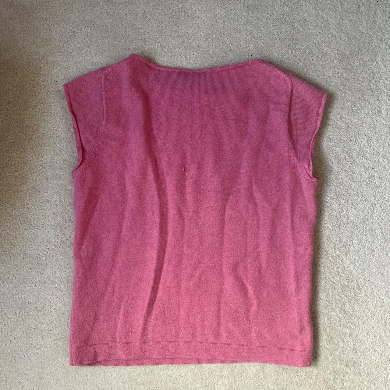 Pink cropped cashmere vest - very soft and great for... - Depop