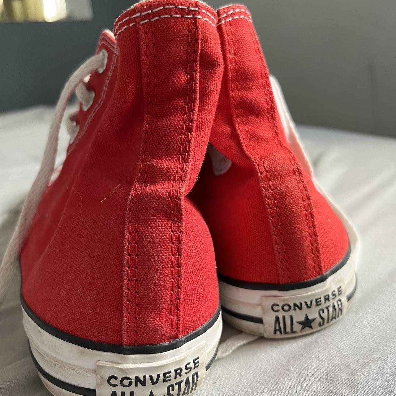 Red Converse High Top- size 10- Vintage... - Depop
