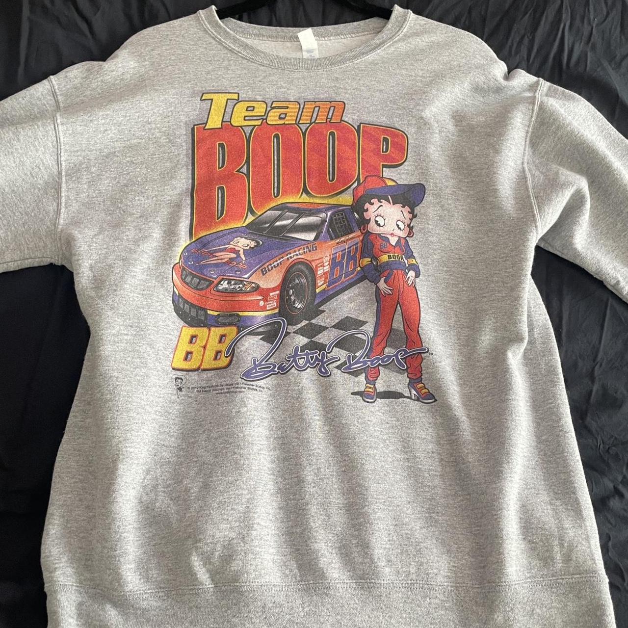 Betty boop team boop car racing sweatshirt size... - Depop