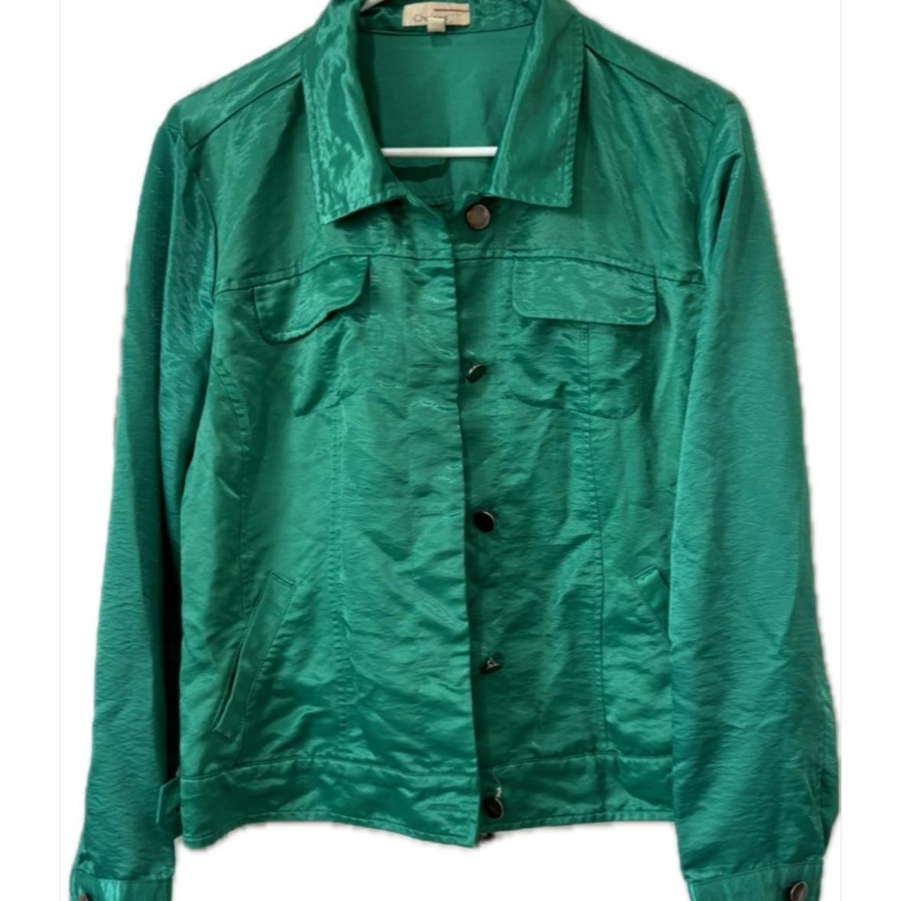 Amazing vintage green cropped jacket! Sz S/M #ganni... - Depop