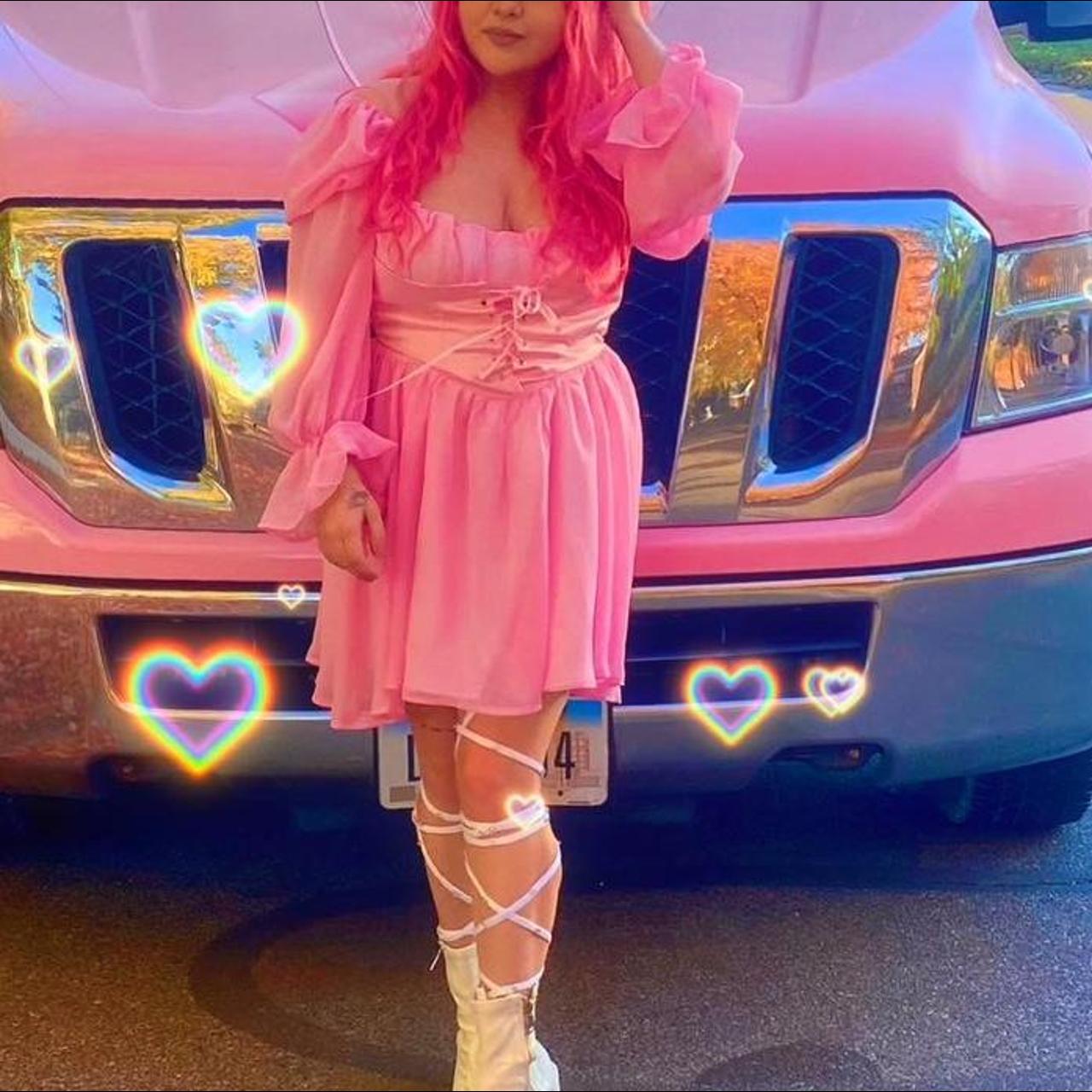 SHEIN Women's Pink Dress | Depop