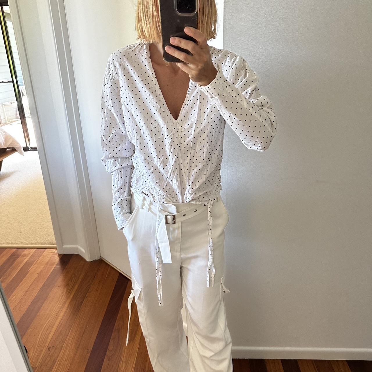 Nice martin size 9 Margot blouse. 100% cotton polka... - Depop